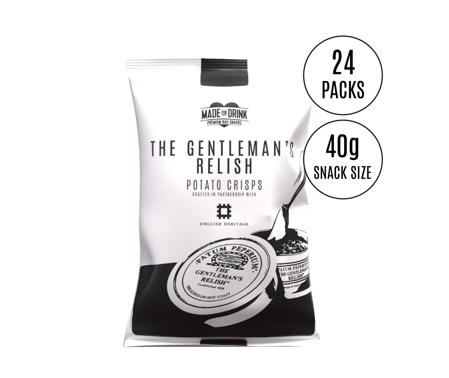 The Gentleman's Relish Potato Crisps | 24 x 40g Pack Case – Made For Drink